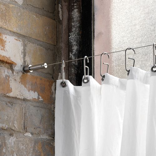 Shower Curtain Wire Cable - Wall To Wall Mount - Stainless Steel ...